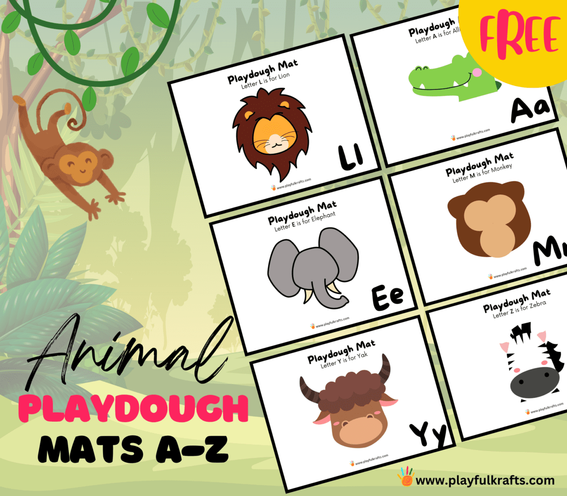 Fun Animal Alphabet Play Dough Mats - Playful Krafts