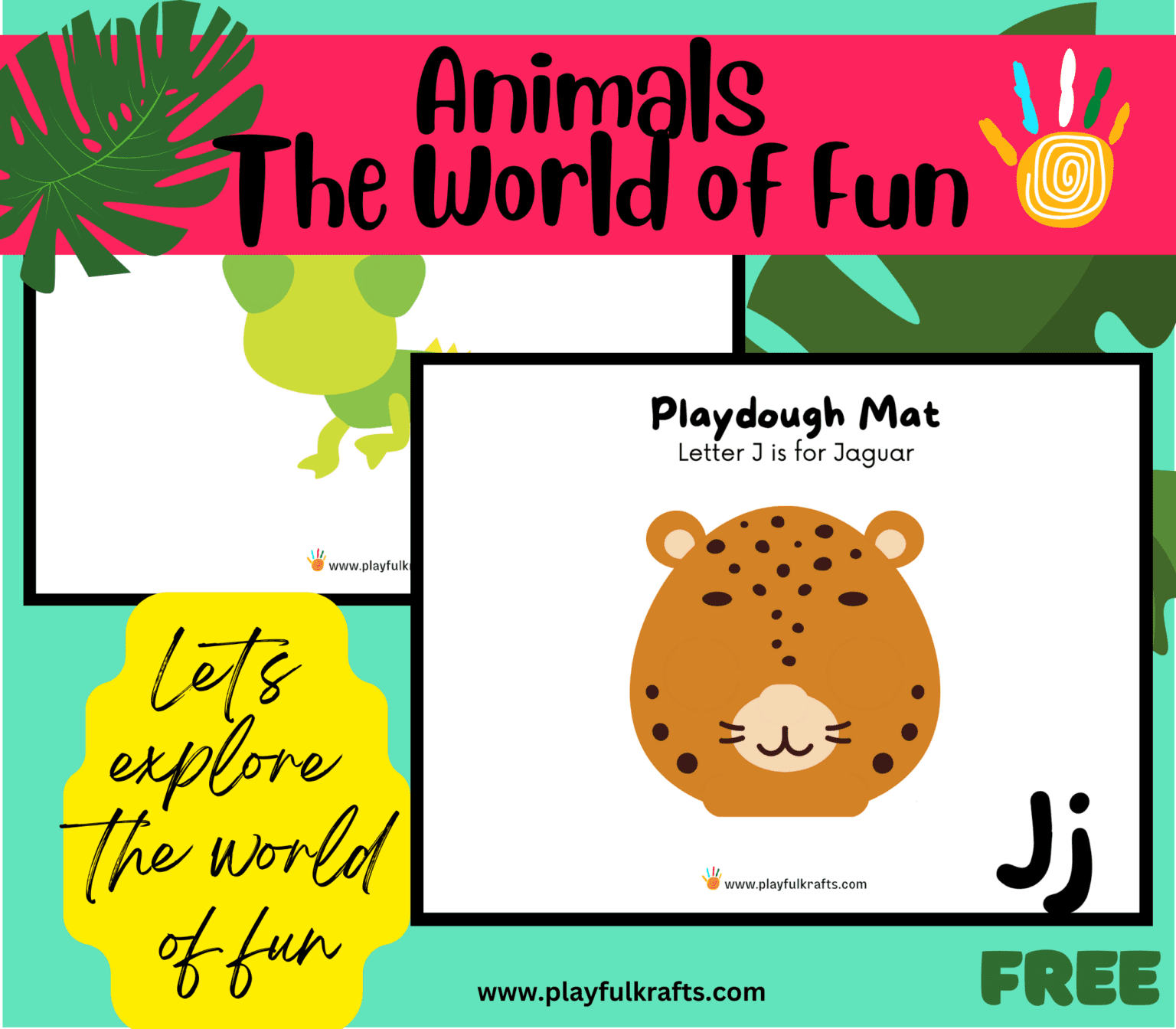 Fun Animal Alphabet Play Dough Mats - Playful Krafts
