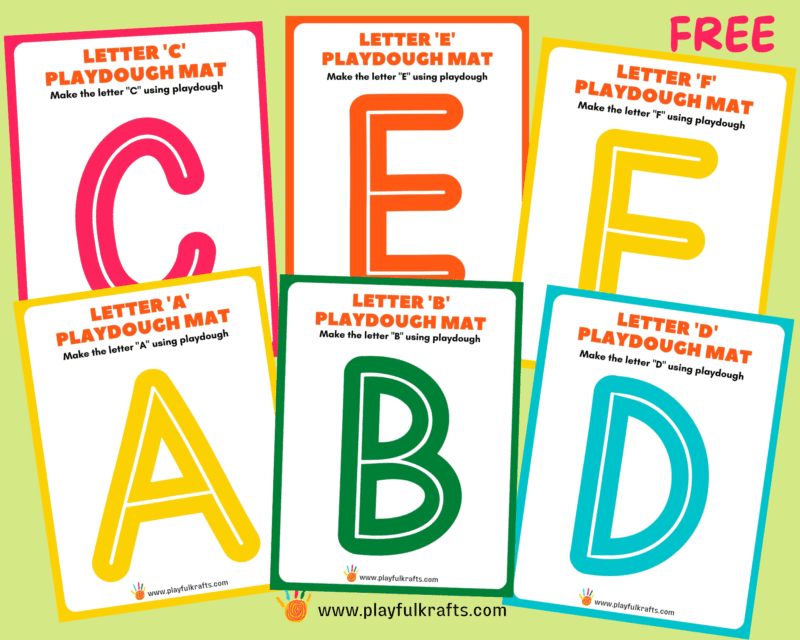 A-Z Alphabet PlayDough Mats (Free Printable)- Playful Krafts