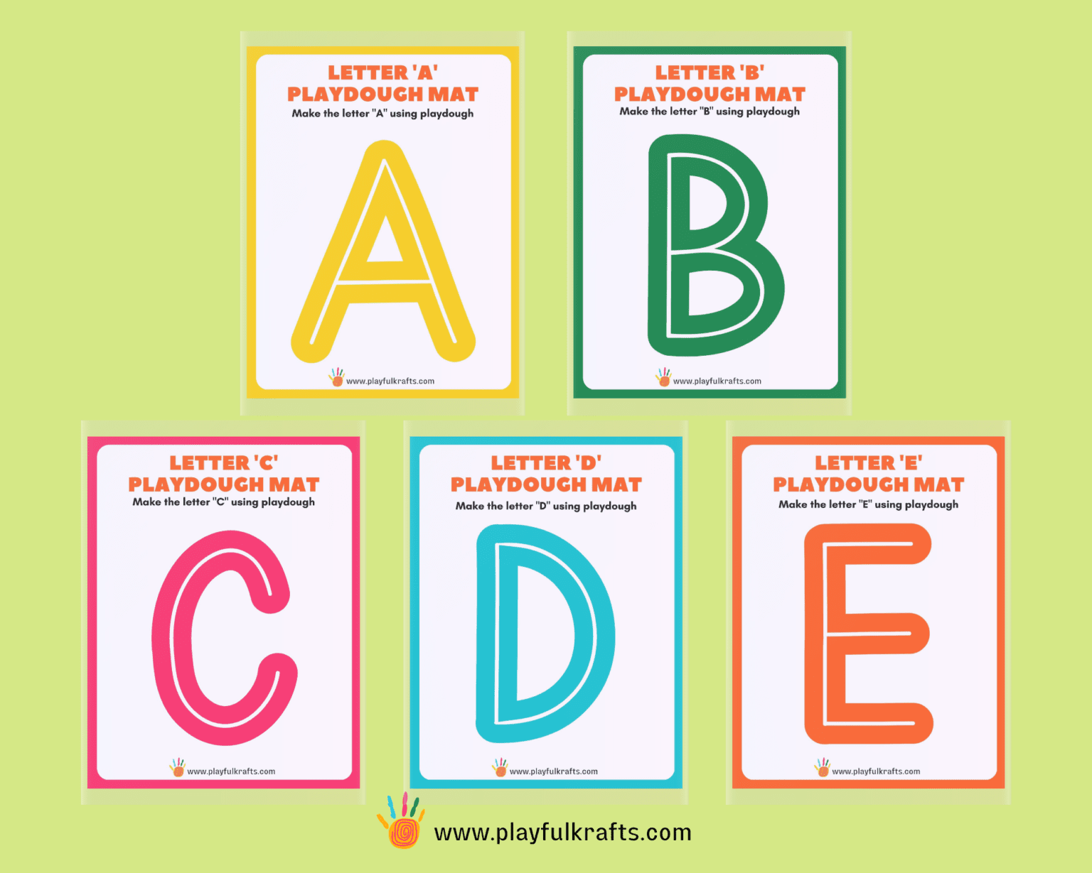 A-Z Alphabet PlayDough Mats (Free Printable)- Playful Krafts