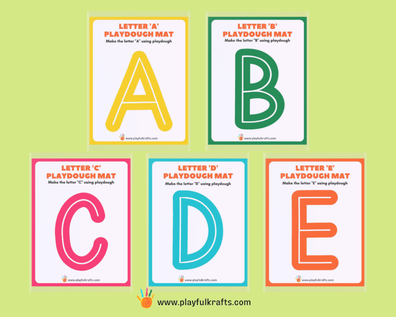 A-Z Alphabet PlayDough Mats (Free Printable)- Playful Krafts