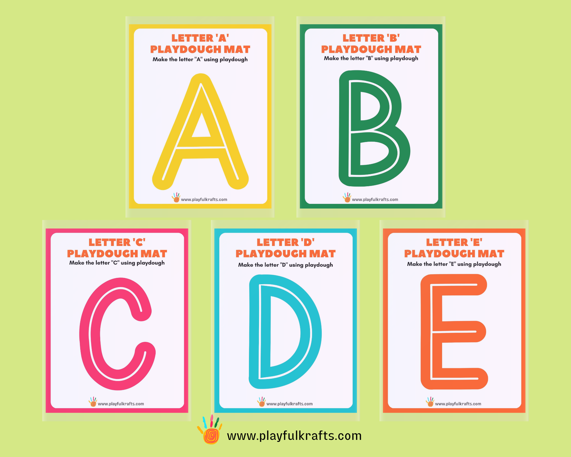 A-Z Alphabet PlayDough Mats (Free Printable)- Playful Krafts