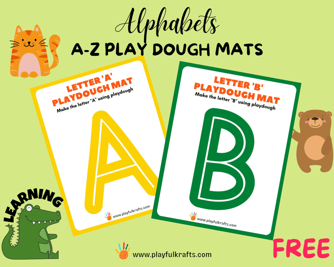 A-Z Alphabet PlayDough Mats (Free Printable)- Playful Krafts