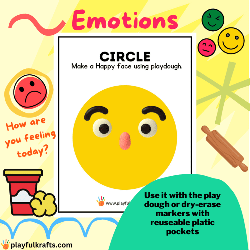 Shape Emotions Play Dough Mats (Free) - Playful Krafts