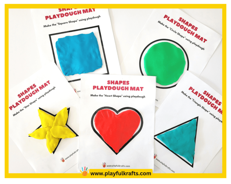Learn Shapes with Playdough Mats (Free Printable) - Playful Krafts