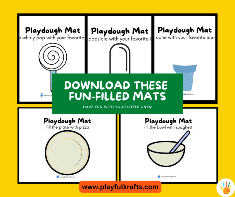 Fun Food Playdough Mats (Free Printable) - Playful Krafts