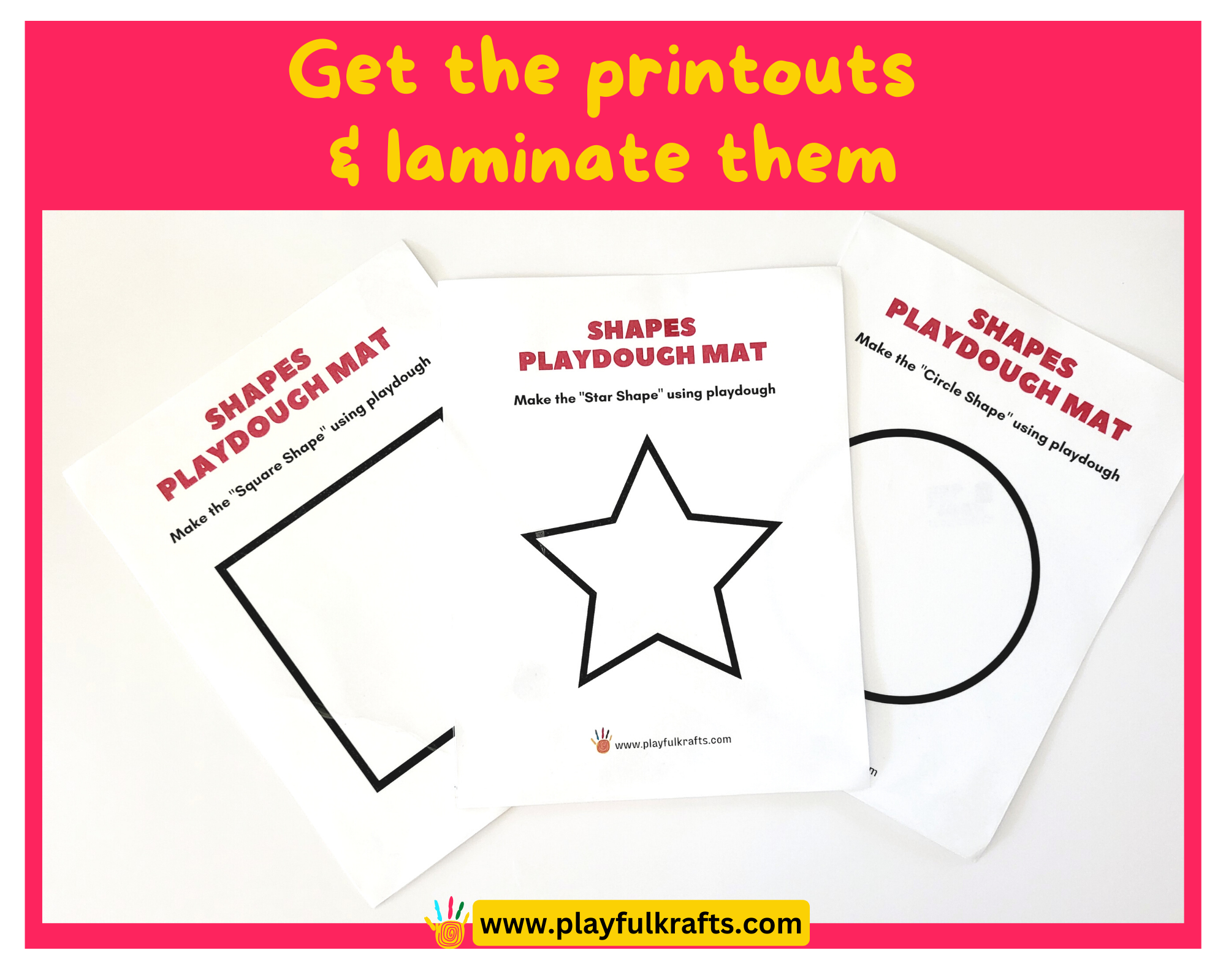 Learn Shapes with Playdough Mats (Free Printable) - Playful Krafts