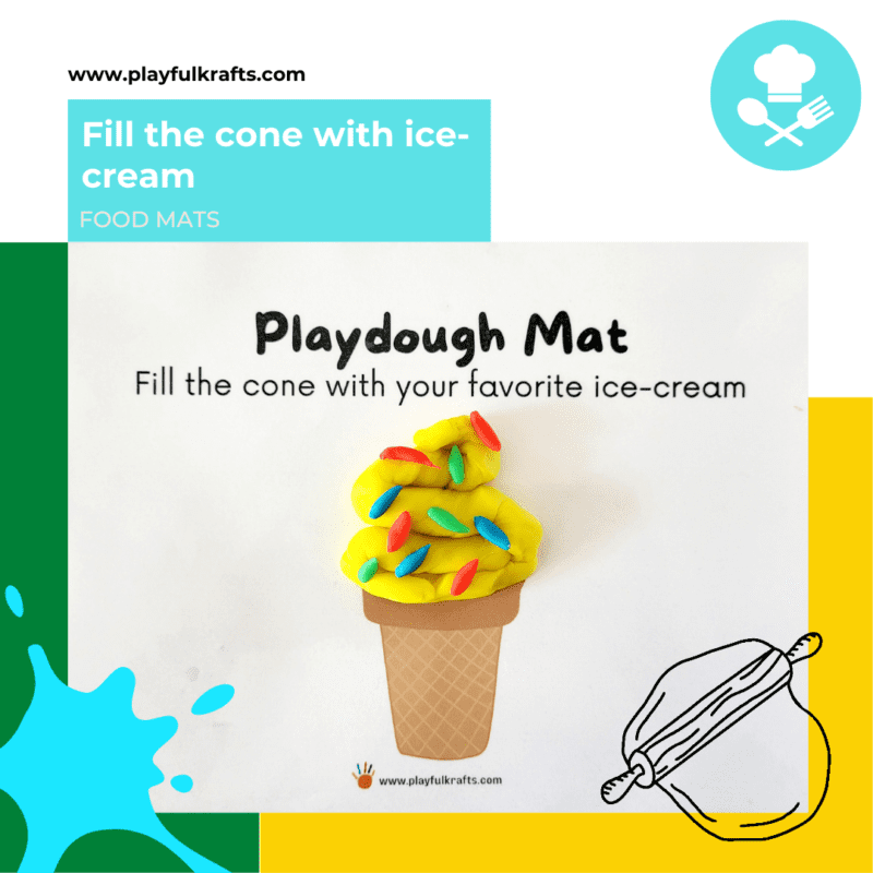 Fun Food Playdough Mats (Free Printable) - Playful Krafts