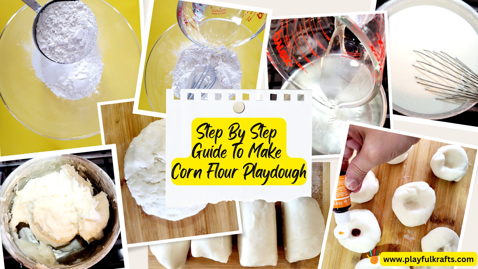 Corn Flour Homemade Playdough - Playful Krafts