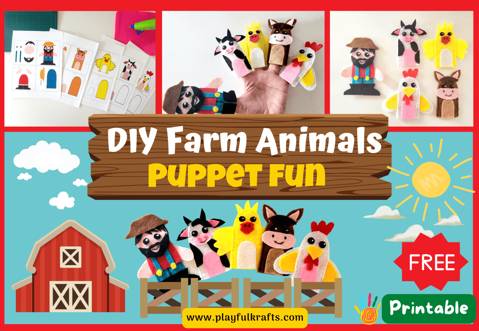 Farm Animals Craft For Preschool (Free) - Playful Krafts