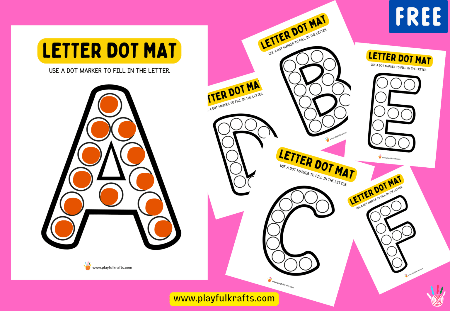 A-Z Alphabet Dot Printable Worksheets - Playful Krafts