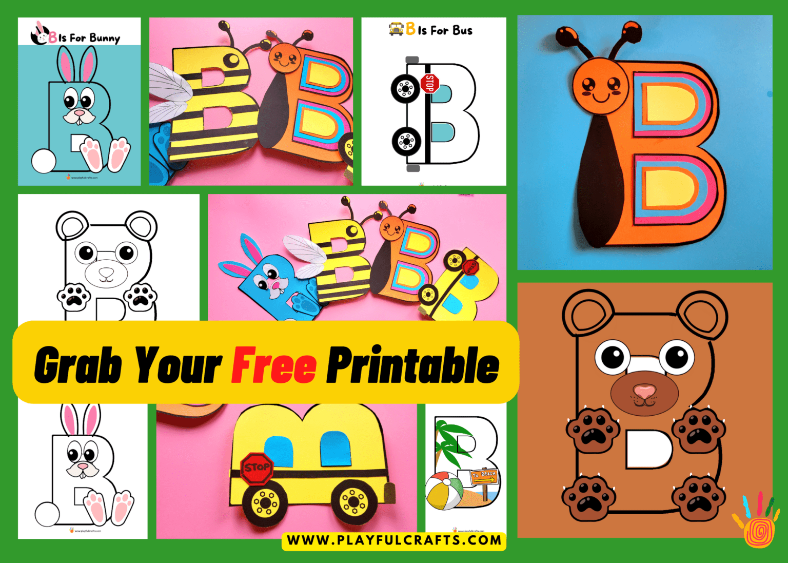 Letter B Craft - Fun Ideas For Kids (Free) - Playful Krafts