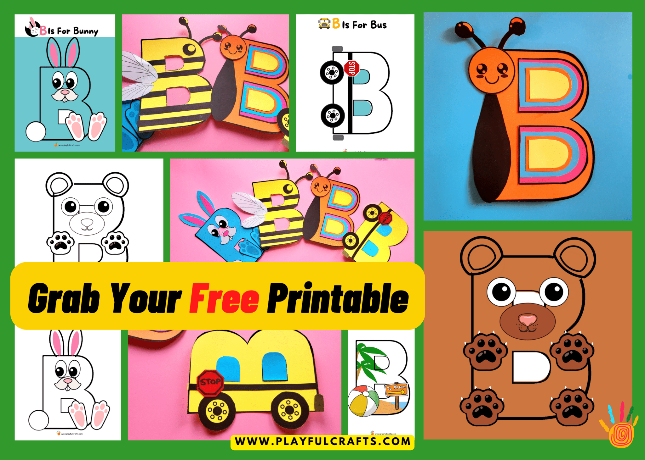Letter B Craft - Fun Ideas For Kids (Free) - Playful Krafts