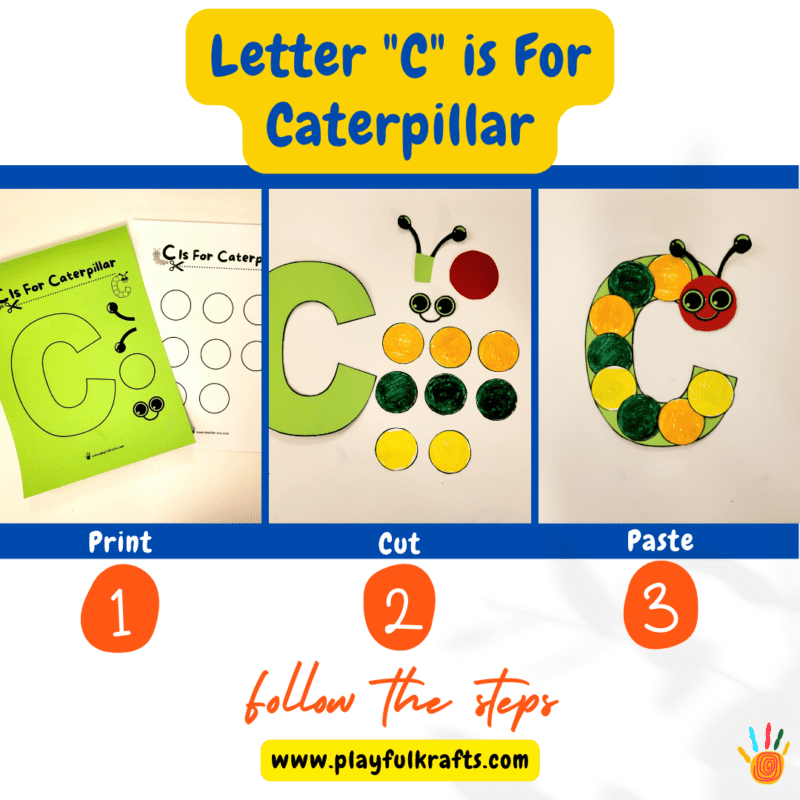 Letter C Crafts Ideas (Free Printable) - Playful Krafts