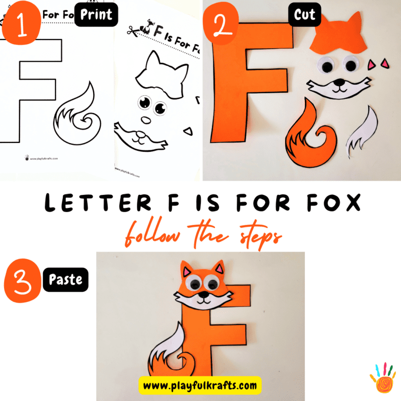 Letter F Crafts For Preschoolers (Free Printable) - Playful Krafts