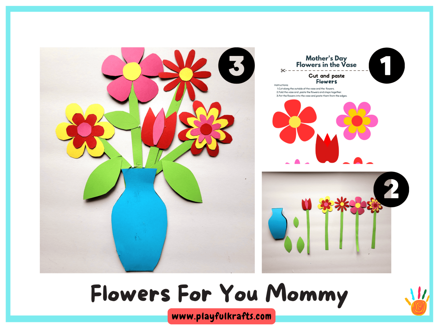 Mother's Day Craft (free templates) Ideas - Playful Krafts