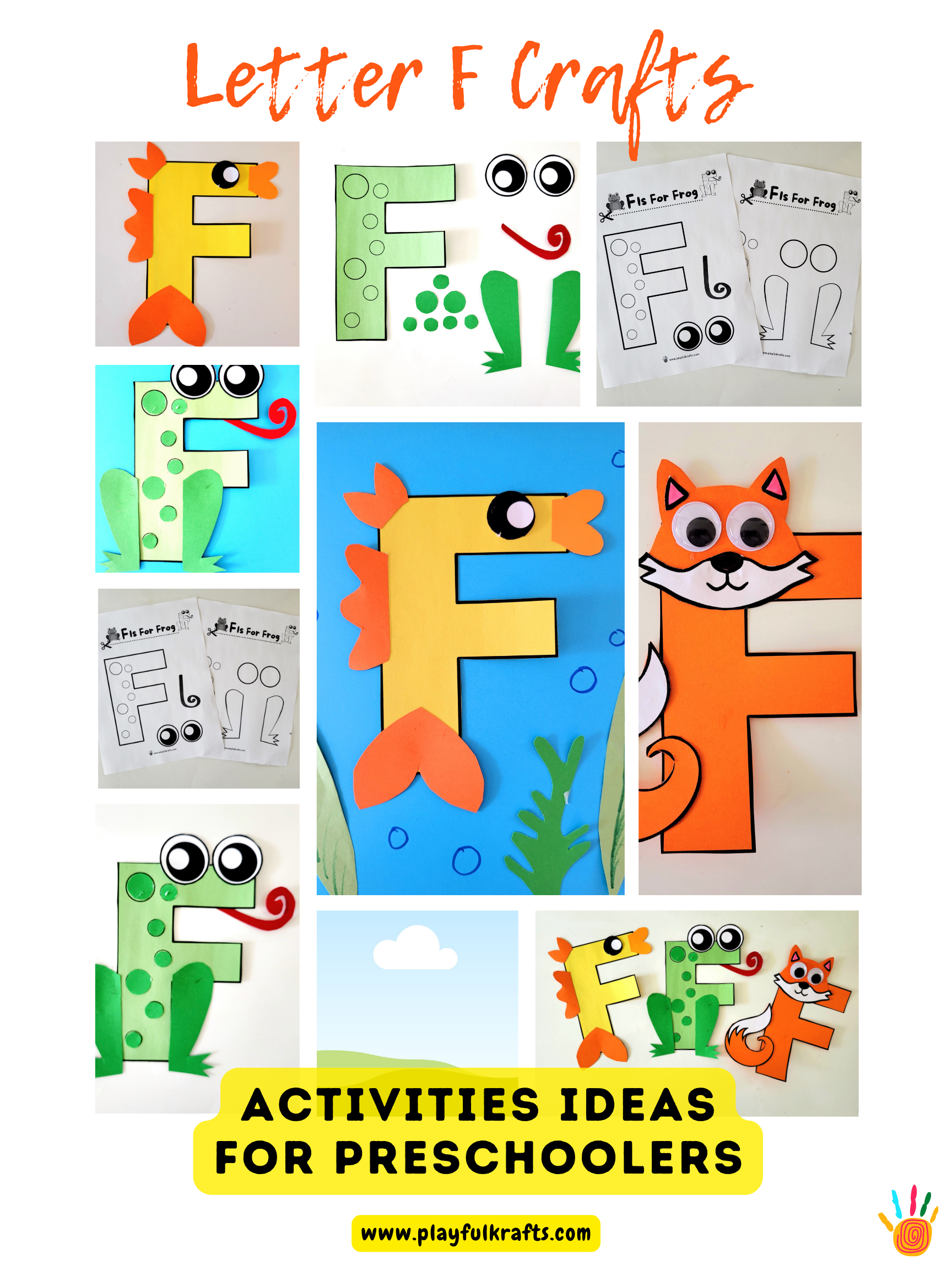 Letter F Crafts For Preschoolers (Free Printable) - Playful Krafts