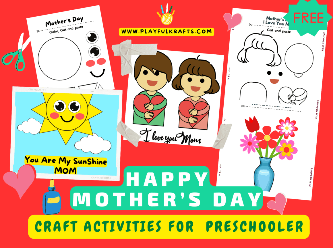 Mother's Day Craft (free templates) Ideas - Playful Krafts