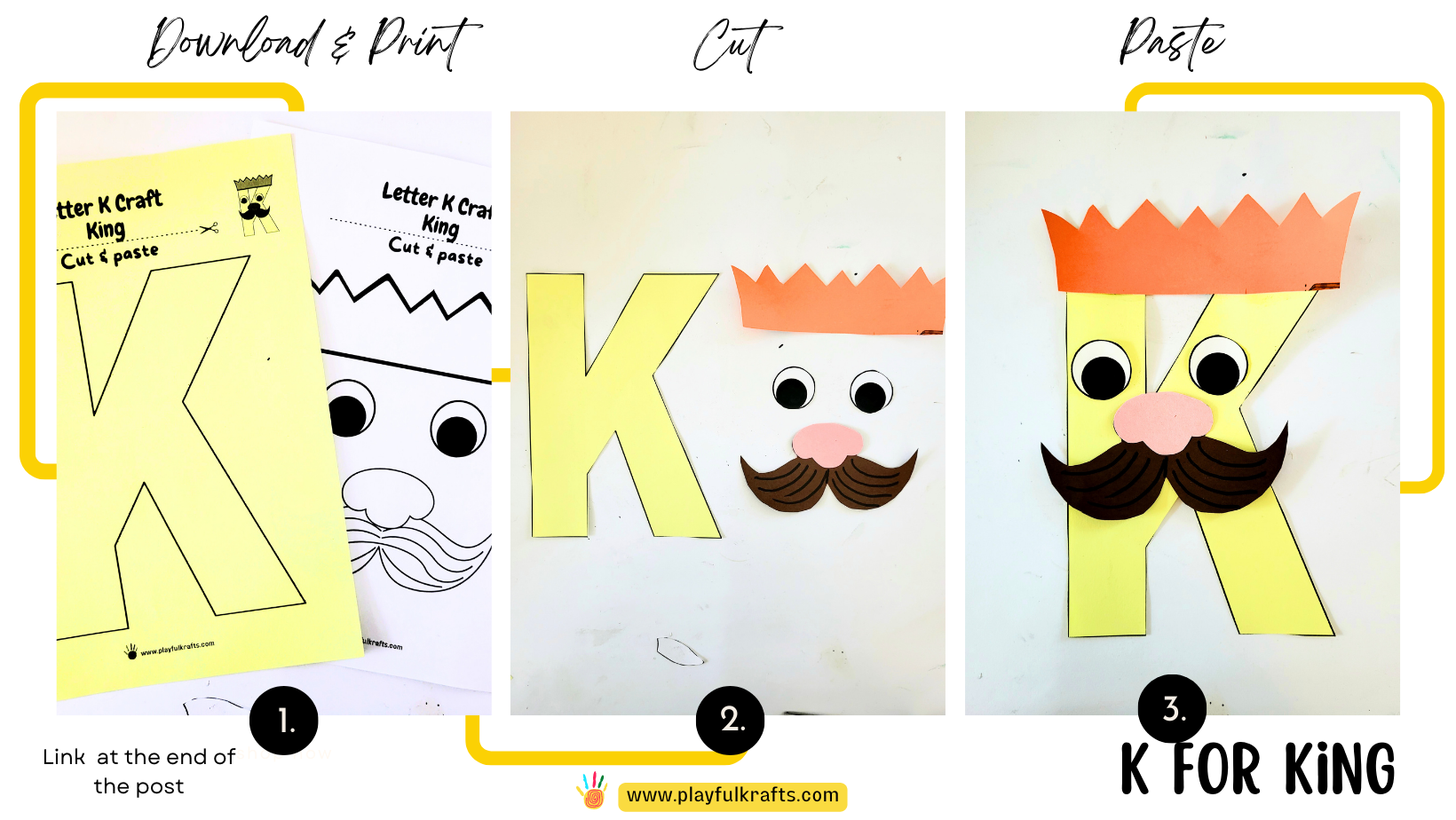 Letter K Crafts (free): Kangaroo, King, Koala for Preschoolers ...