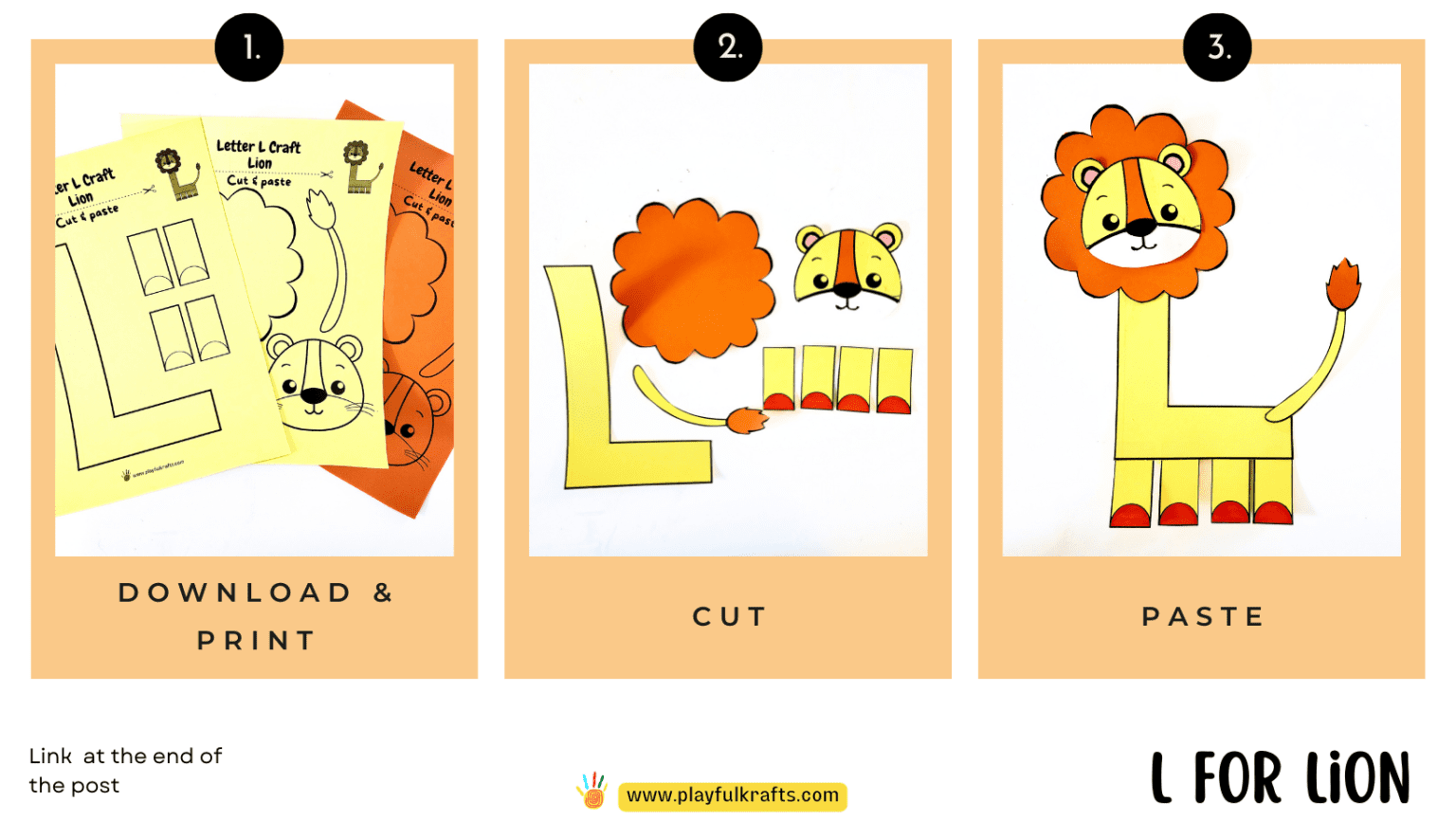 Letter L Crafts for Preschoolers (Free Activity Pack) - Playful Krafts