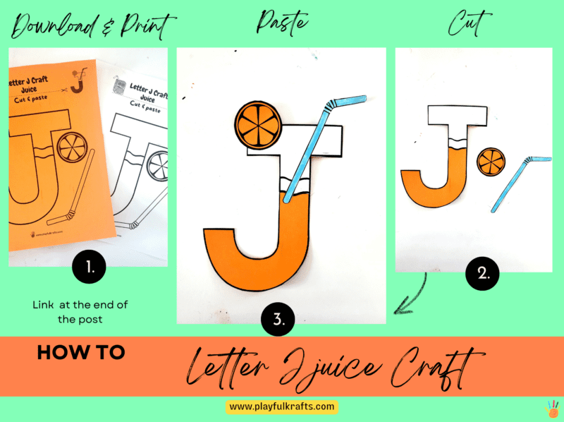 Letter J Crafts: Jellyfish, Jaguar, Juice (Free Printable) - Playful Krafts