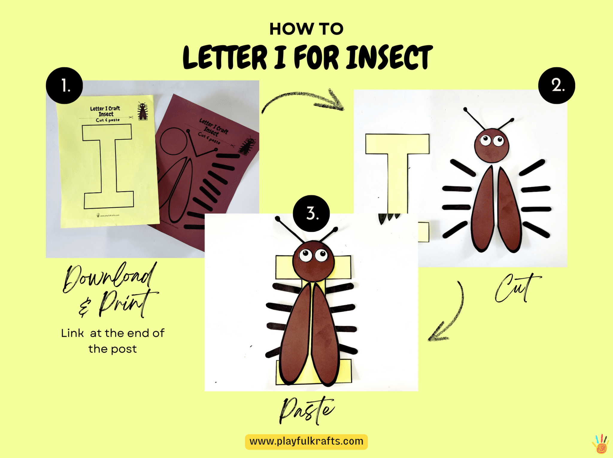 Cool 'Letter I' Crafts: Free Iguana, Insect & Ice Cream Printable ...