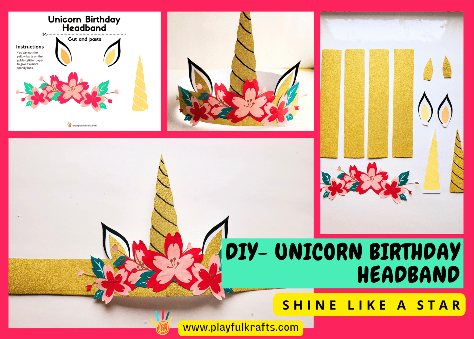 DIY Unicorn Birthday Headband - Playful Krafts