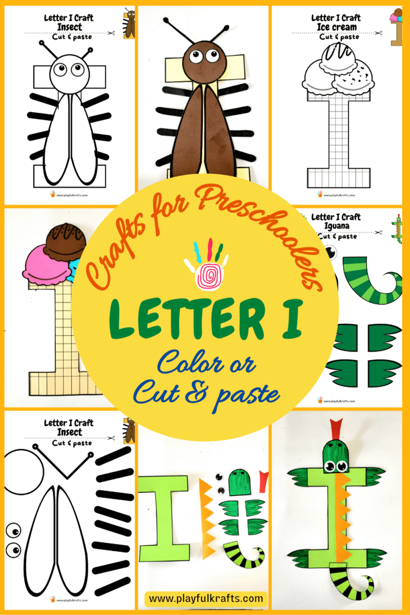 Cool 'Letter I' Crafts: Free Iguana, Insect & Ice Cream Printable ...