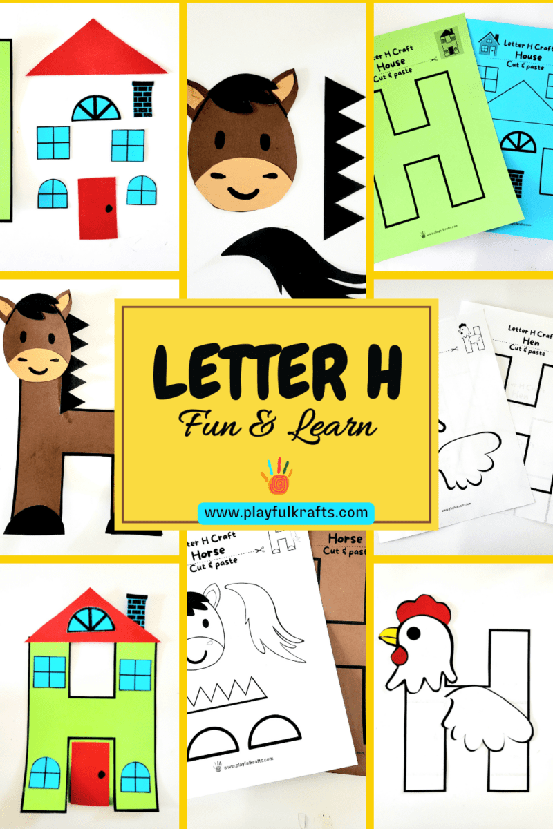 Free Letter H Crafts: House, Horse, and Hen - Playful Krafts