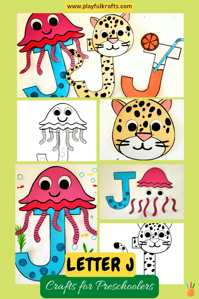 Letter J Crafts: Jellyfish, Jaguar, Juice (Free Printable) - Playful Krafts