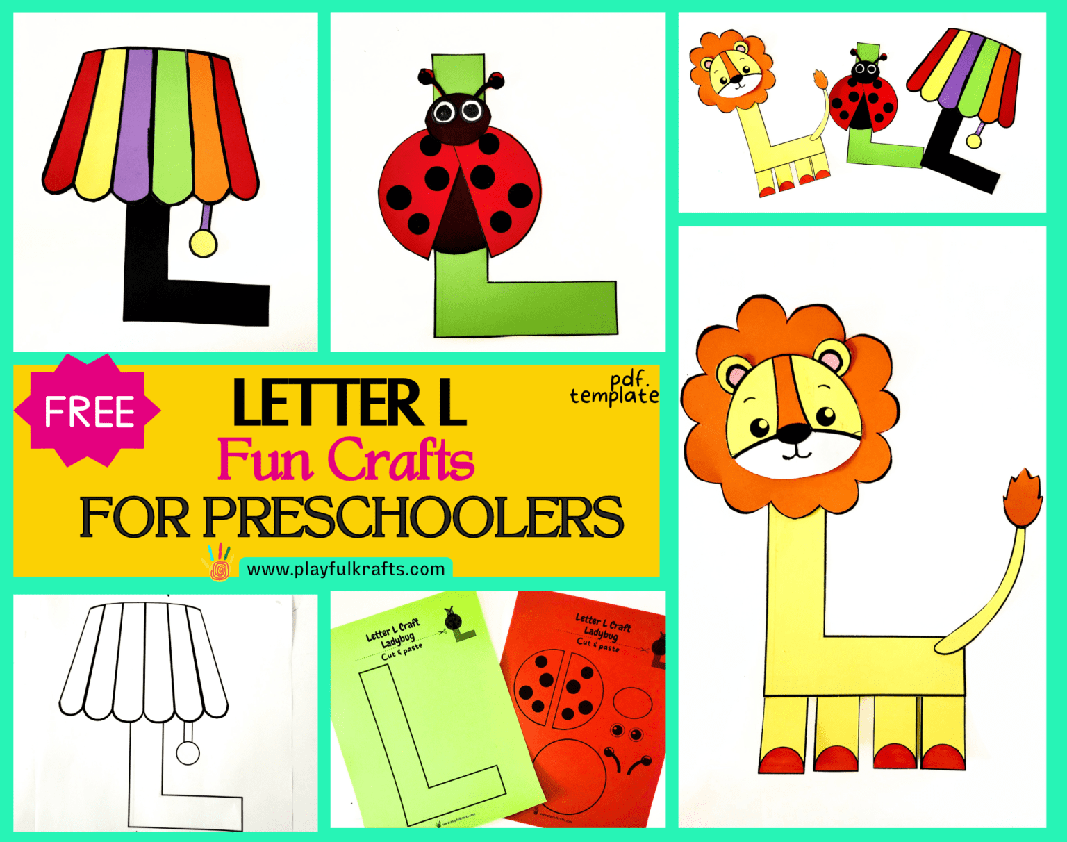 Letter L Crafts for Preschoolers (Free Activity Pack) - Playful Krafts