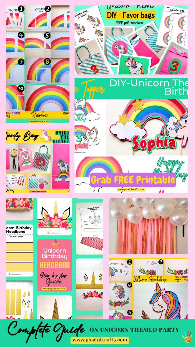 Unicorn Birthday Party Guide (free templates) - Playful Krafts