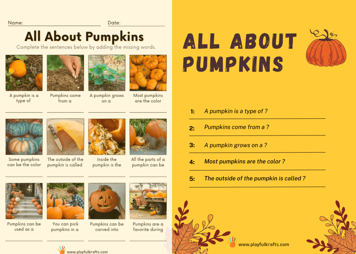 The Wonderful World of Pumpkins for Kids (Free Activity Pack) - Playful ...