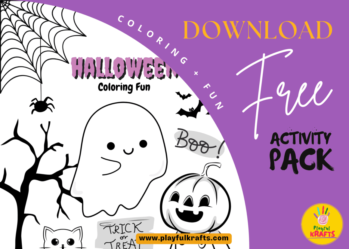 Free Spooky Halloween Coloring Activity Pack for Kids - Playful Krafts