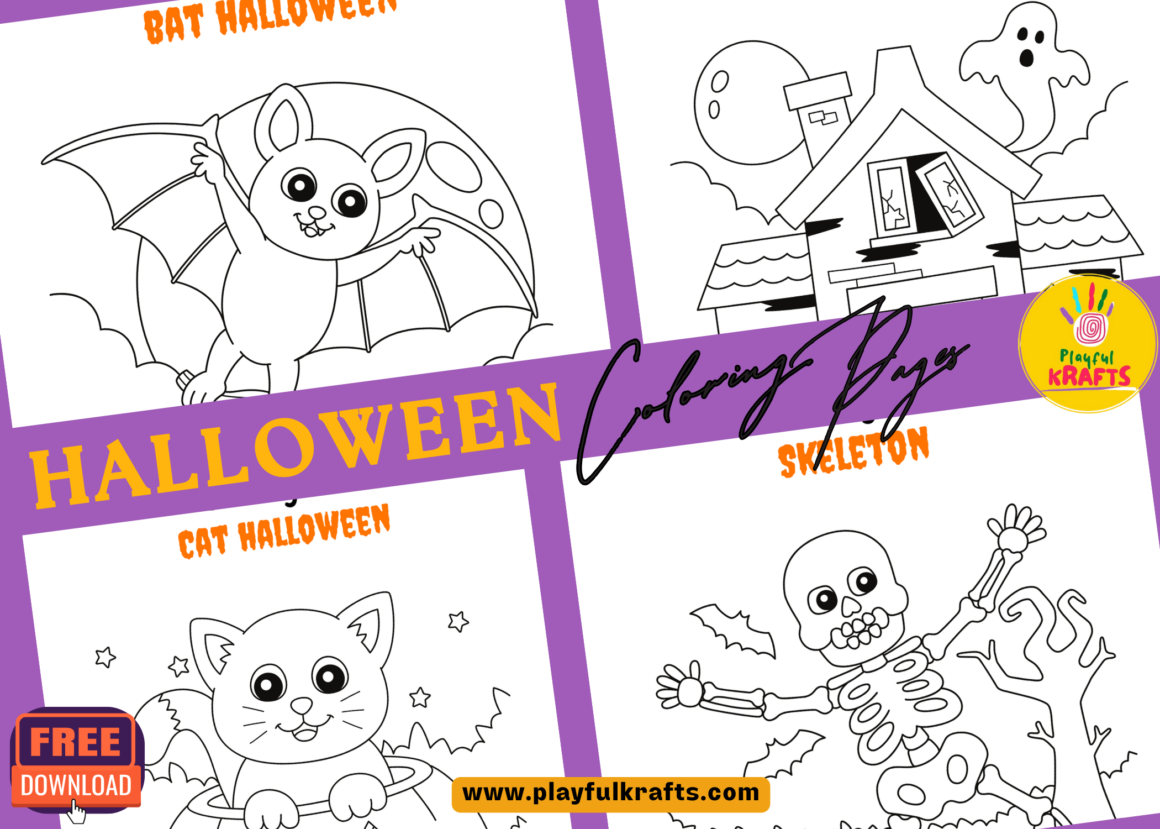 Free Spooky Halloween Coloring Activity Pack for Kids - Playful Krafts
