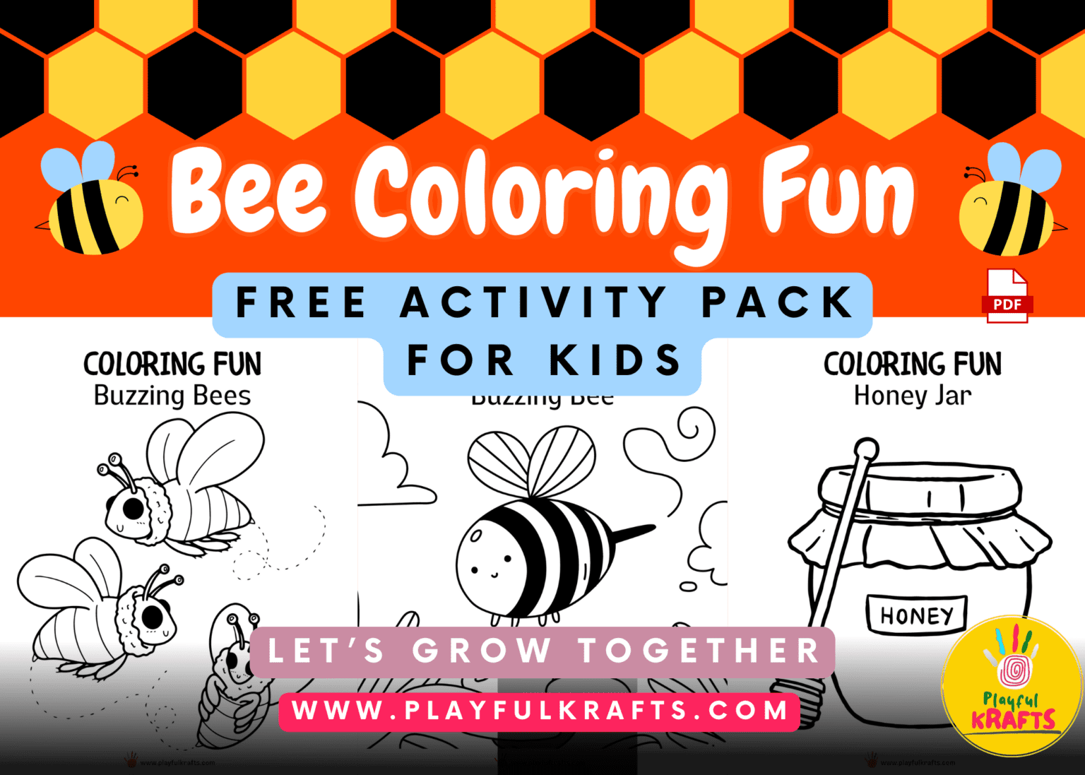 Bee Coloring Activity Pack For Preschoolers - Playful Krafts