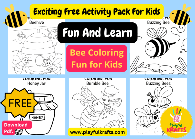 Bee Coloring Activity Pack For Preschoolers - Playful Krafts