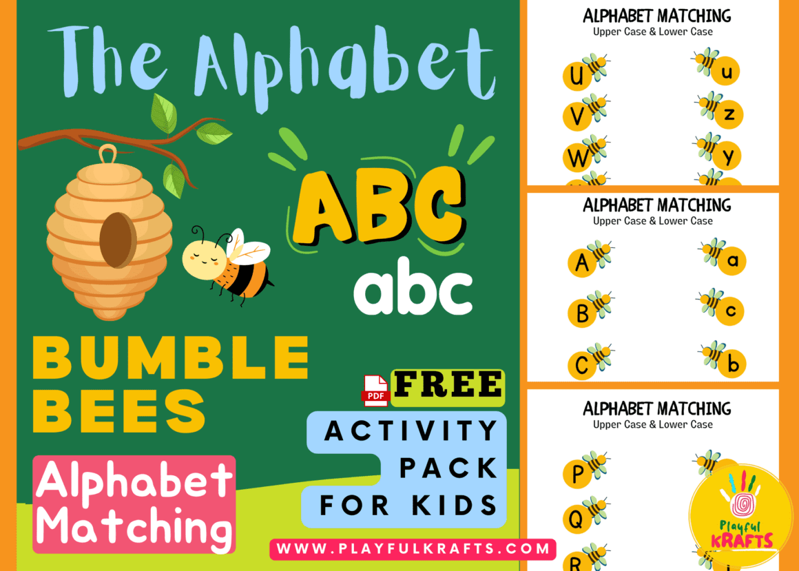 Bumble Bee Alphabet Matching: Activity Pack - Playful Krafts