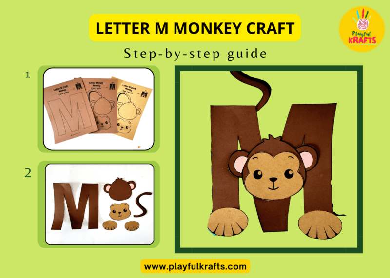Letter M Crafts: Monkey, Mouse, and Monster (Free Printable) - Playful ...