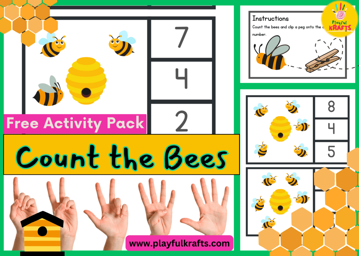 Preschool Bee Counting (Free Activity Pack) - Playful Krafts