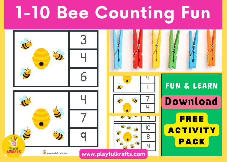 Preschool Bee Counting (Free Activity Pack) - Playful Krafts