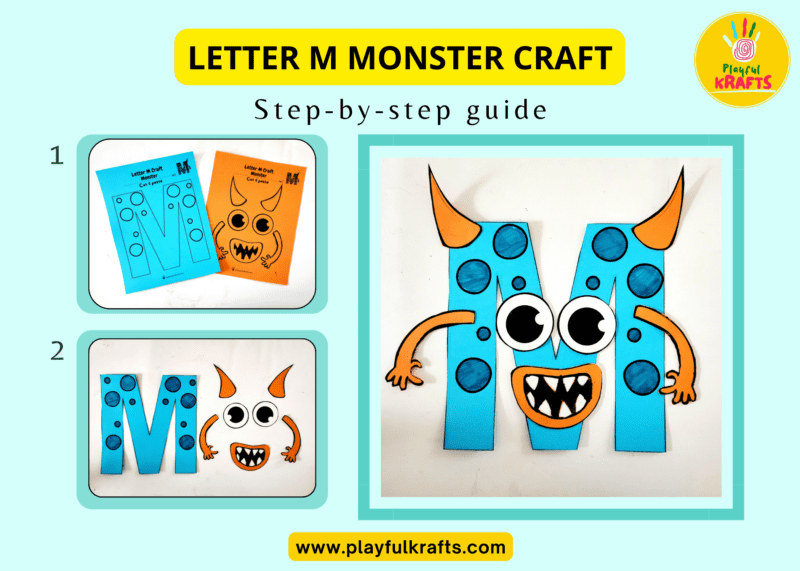 Letter M Crafts: Monkey, Mouse, and Monster (Free Printable) - Playful ...