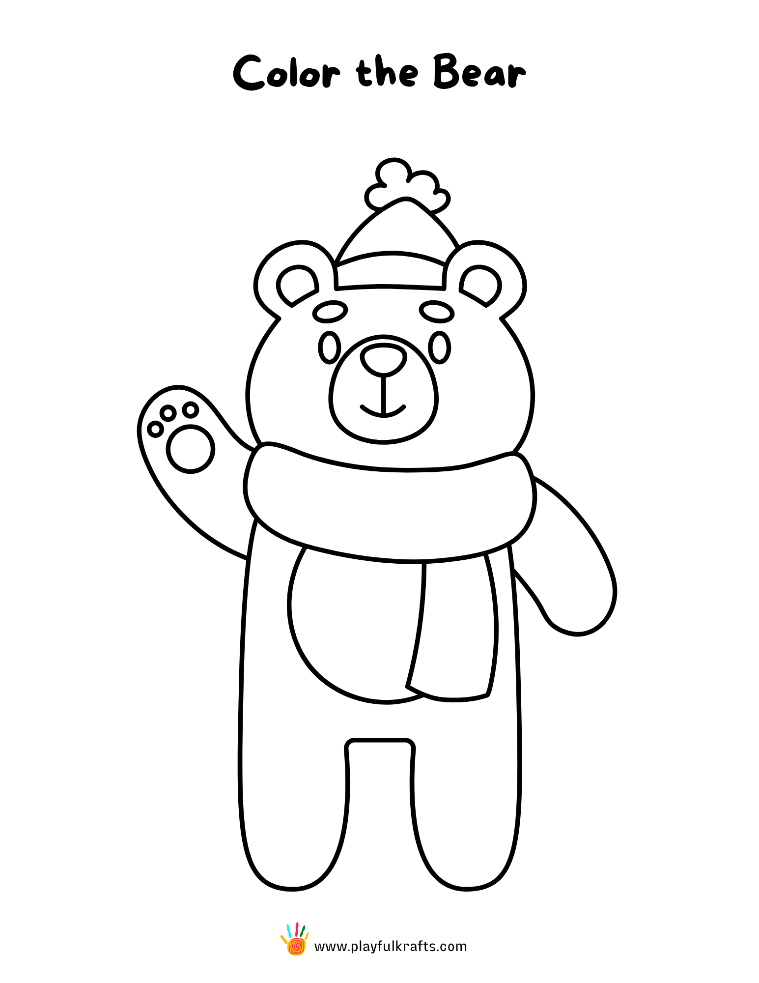 Winter Coloring: Penguins, Bears, Snowmen, Elves - Playful Krafts